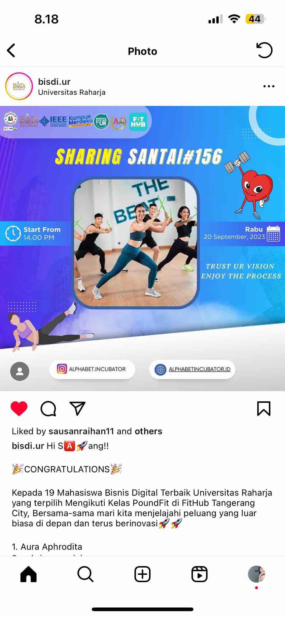 FE209 Week 2 - BisDi Join Class PoundFit - Risma Nurmala PK2 - Alfabet ...
